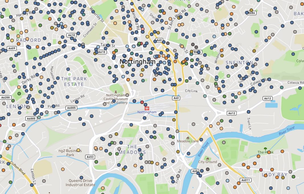 What crimes took place in your street? Map of all Nottinghamshire ...