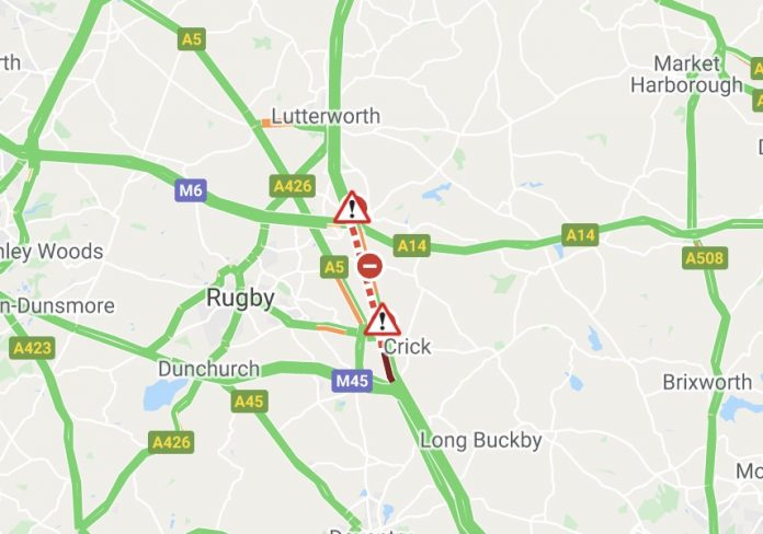 M1 northbound J18 closed - serious collision | West Bridgford Wire