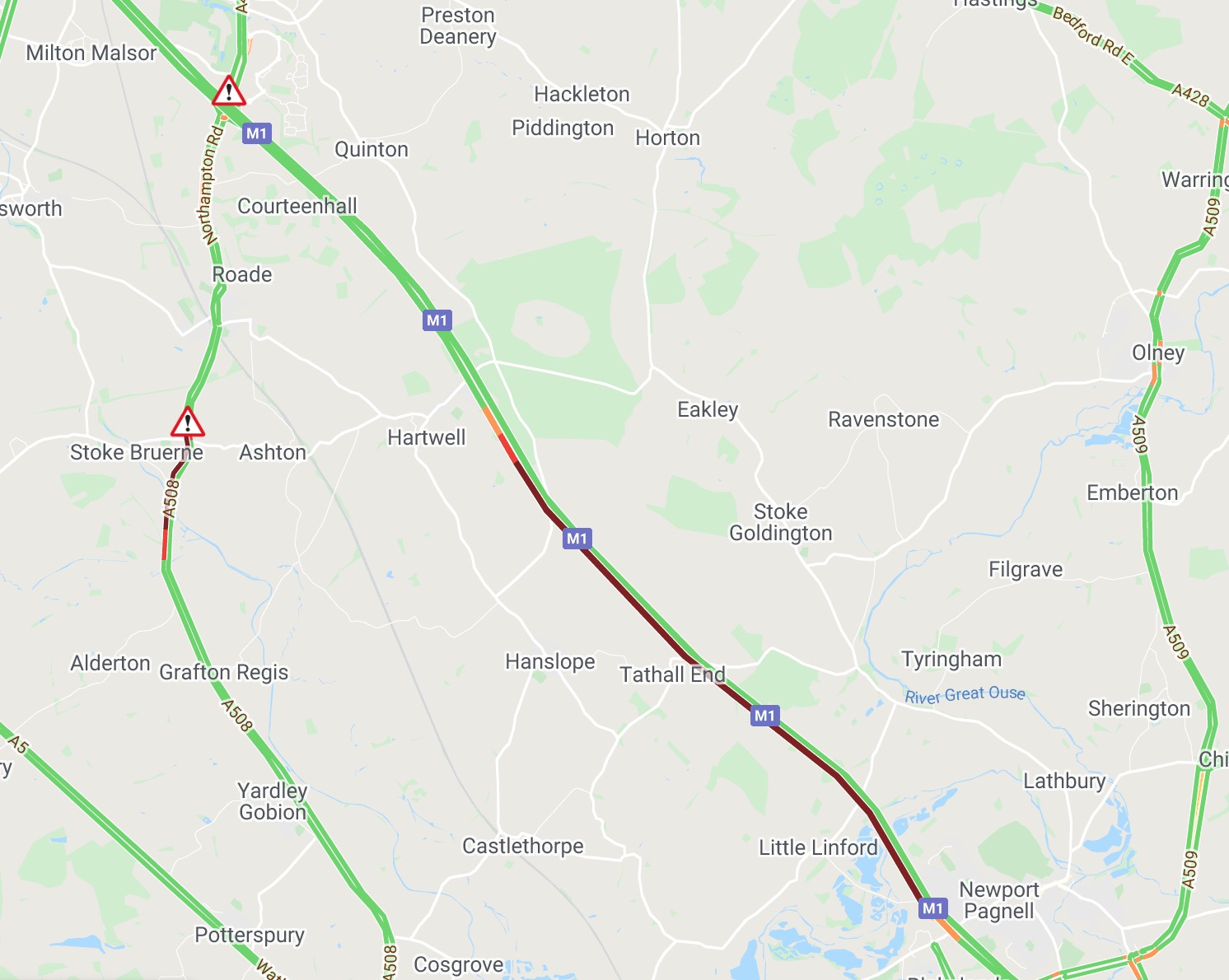 Long delays M1 J14 northbound - broken-down lorry | West Bridgford Wire