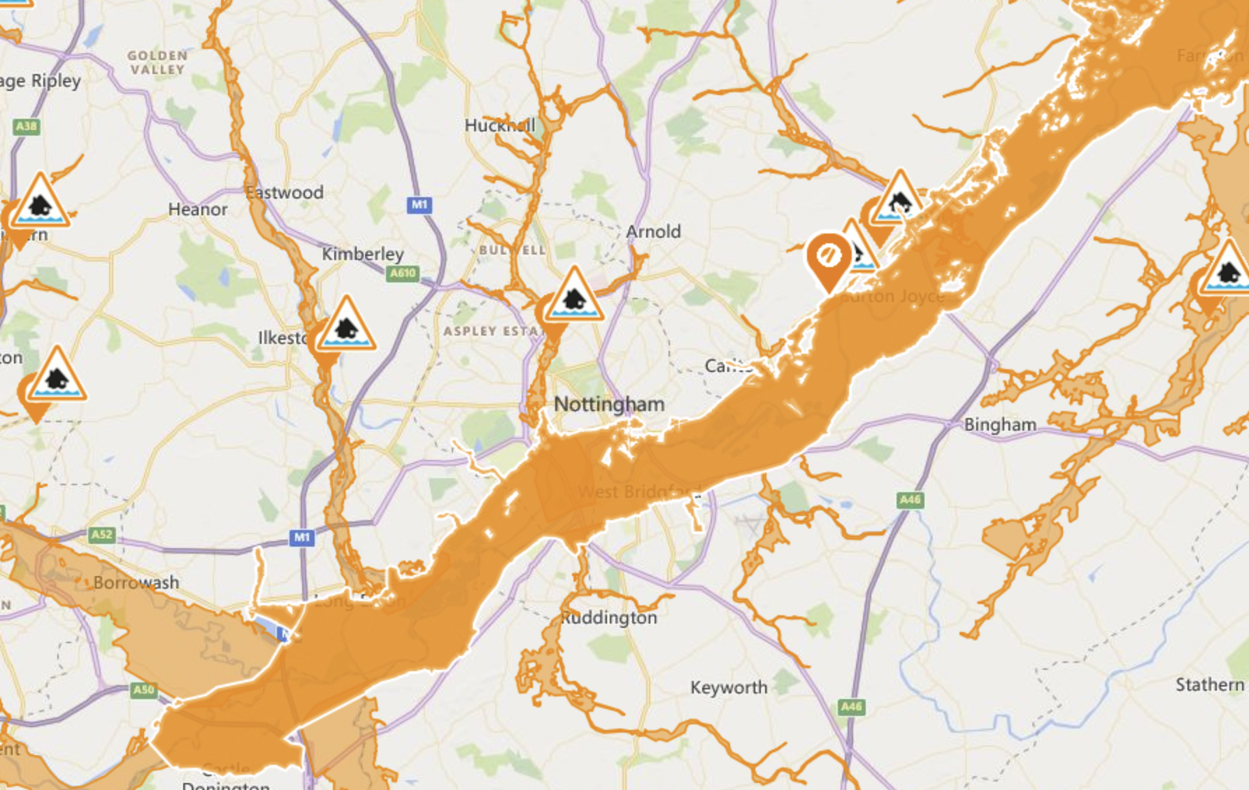 Flood alert issued for River Trent in Nottinghamshire - Queen's Drive ...