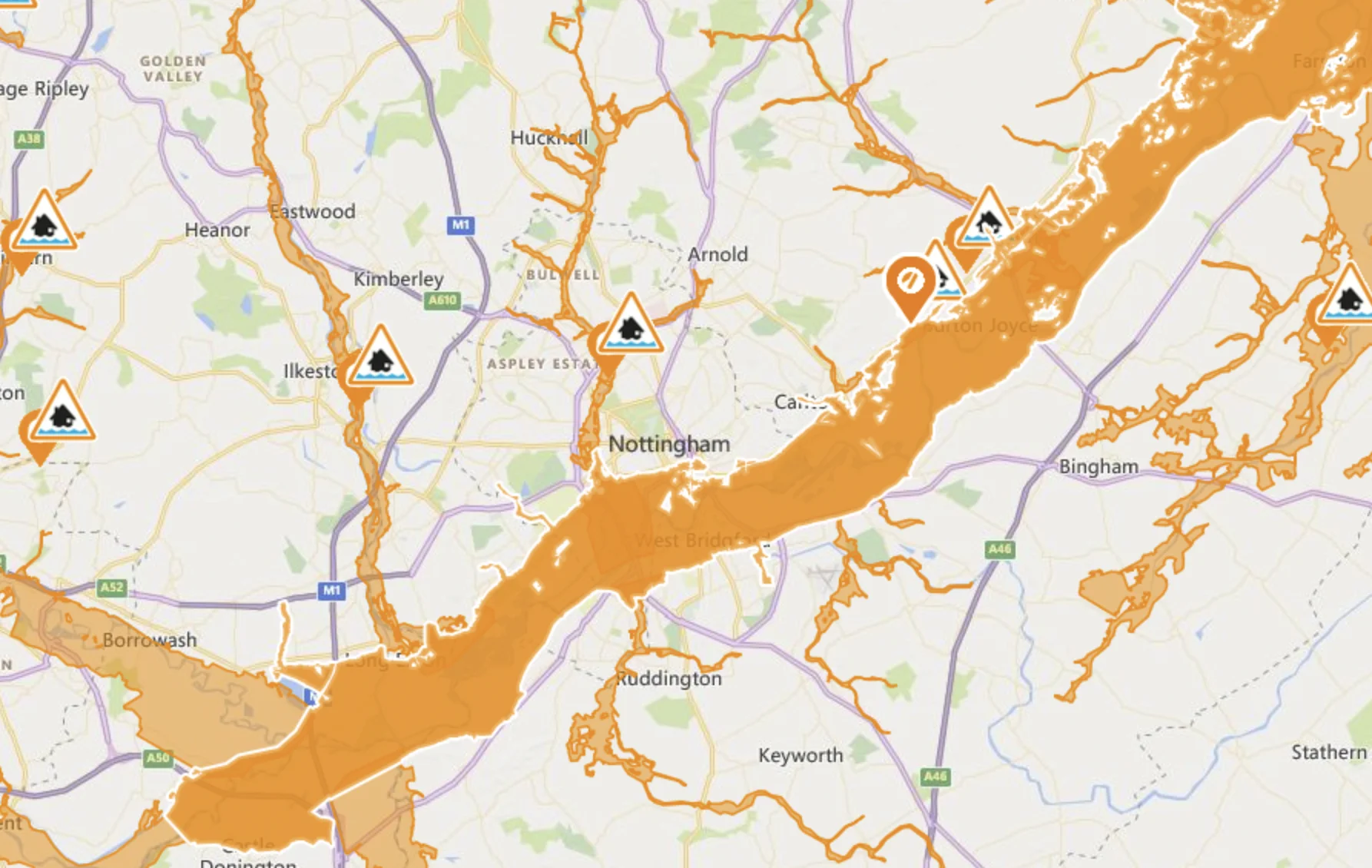 Flood alert issued for River Trent in Nottinghamshire - Queen's Drive ...