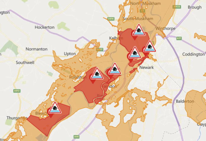 Five flood warnings in force around Newark - 'immediate action required ...