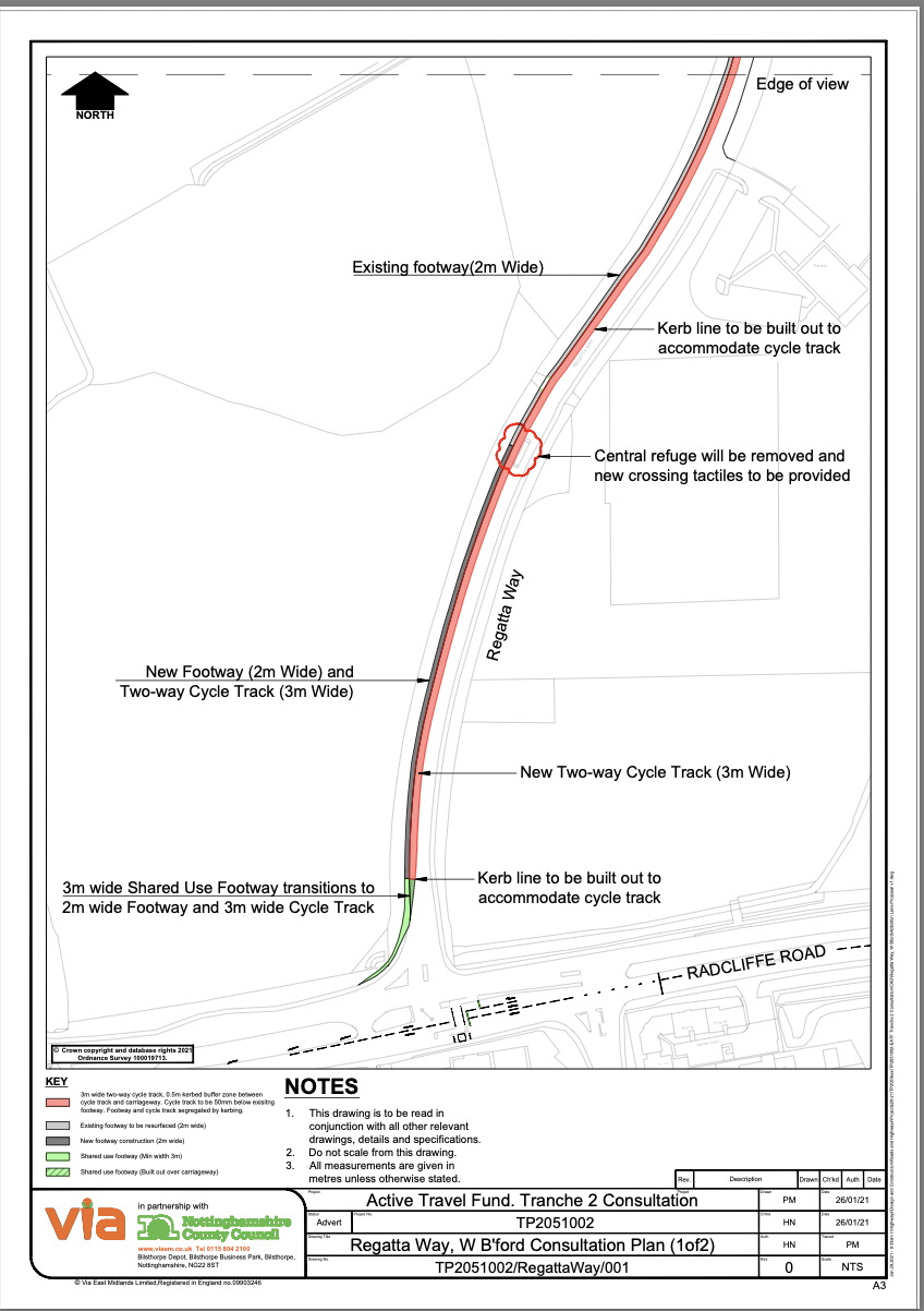 Consultation launched on cycleway on Regatta Way to link Adbolton Lane ...