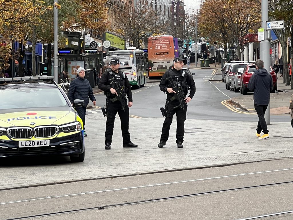 Armed police officers resume reassurance patrols in Nottingham city ...