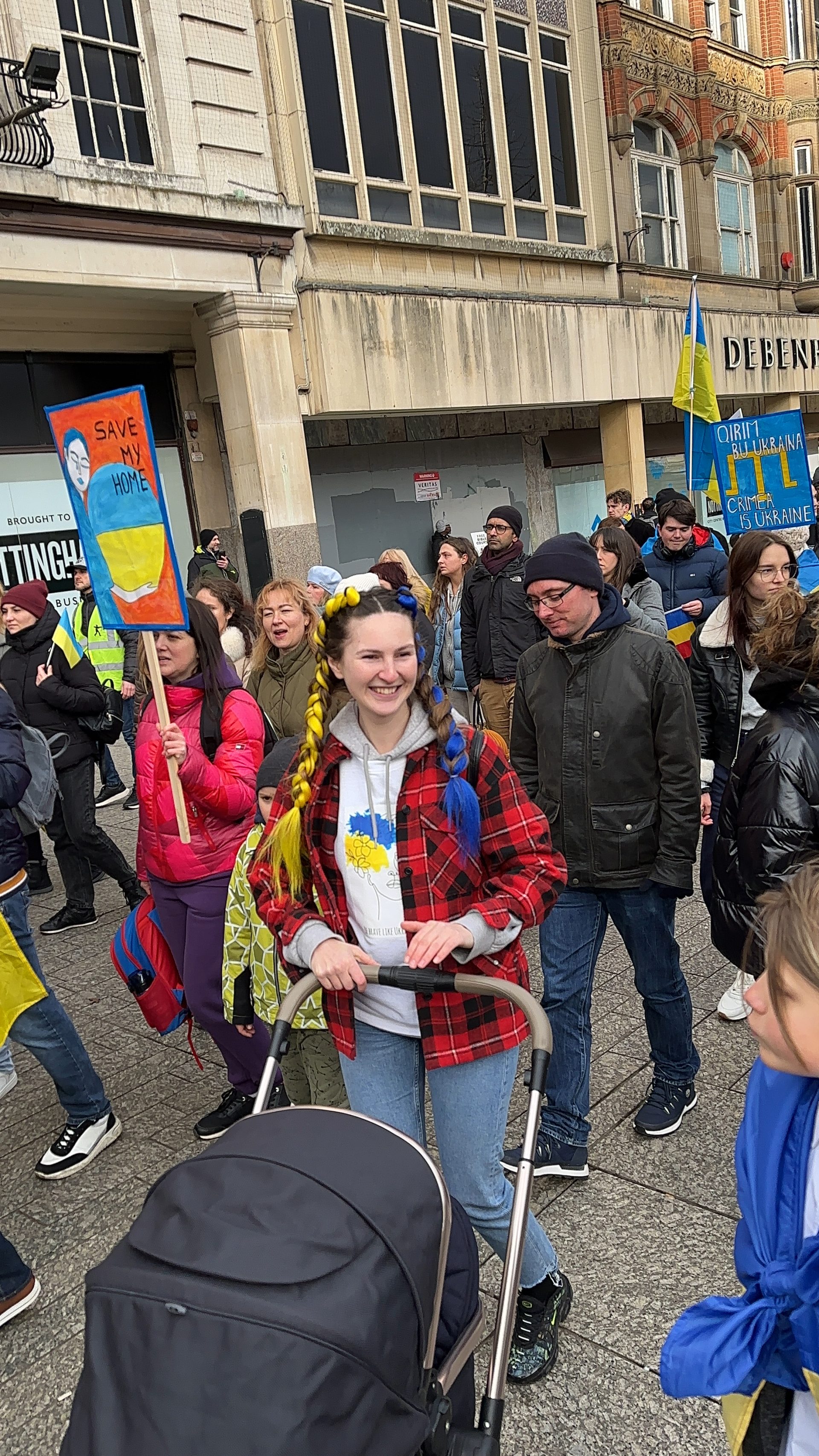 March through Nottingham city marks one year since Russia's invasion of ...