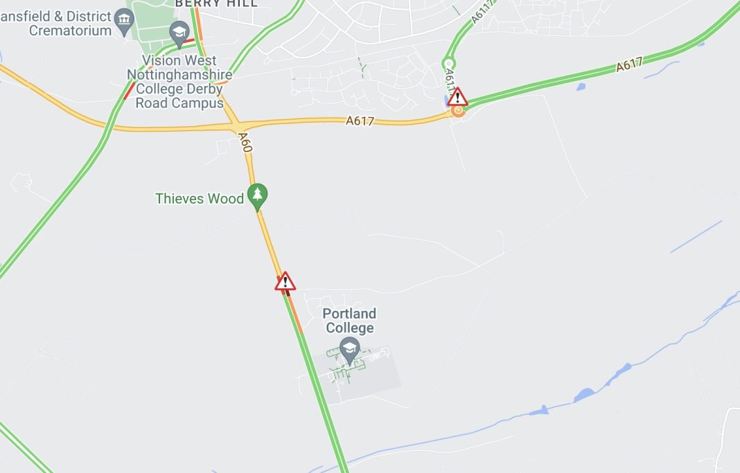 Live updates: A60 and A617 closed Mansfield - serious collision ...