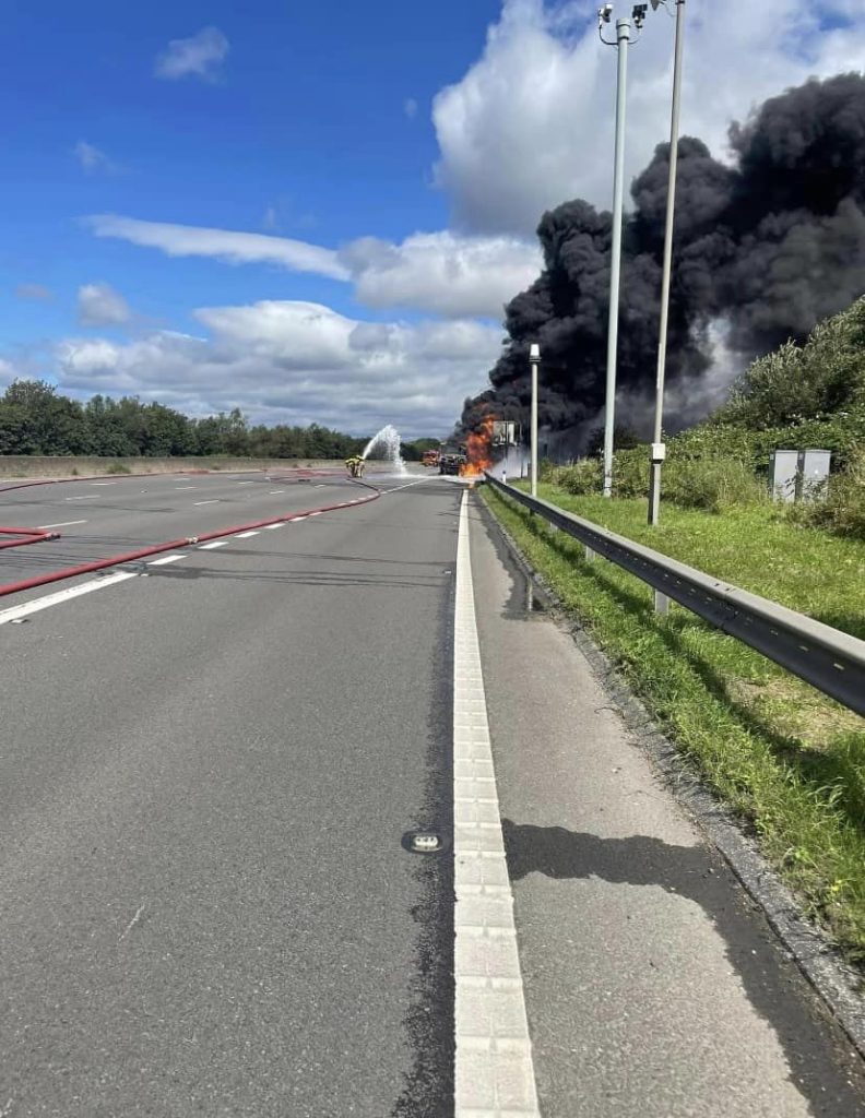 Pictures show extent of tanker blaze on the M1 | West Bridgford Wire