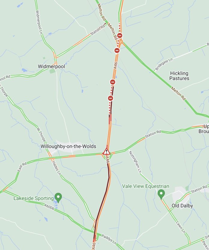 Live updates: A46 Rushcliffe closed both ways - lorry fire | West ...