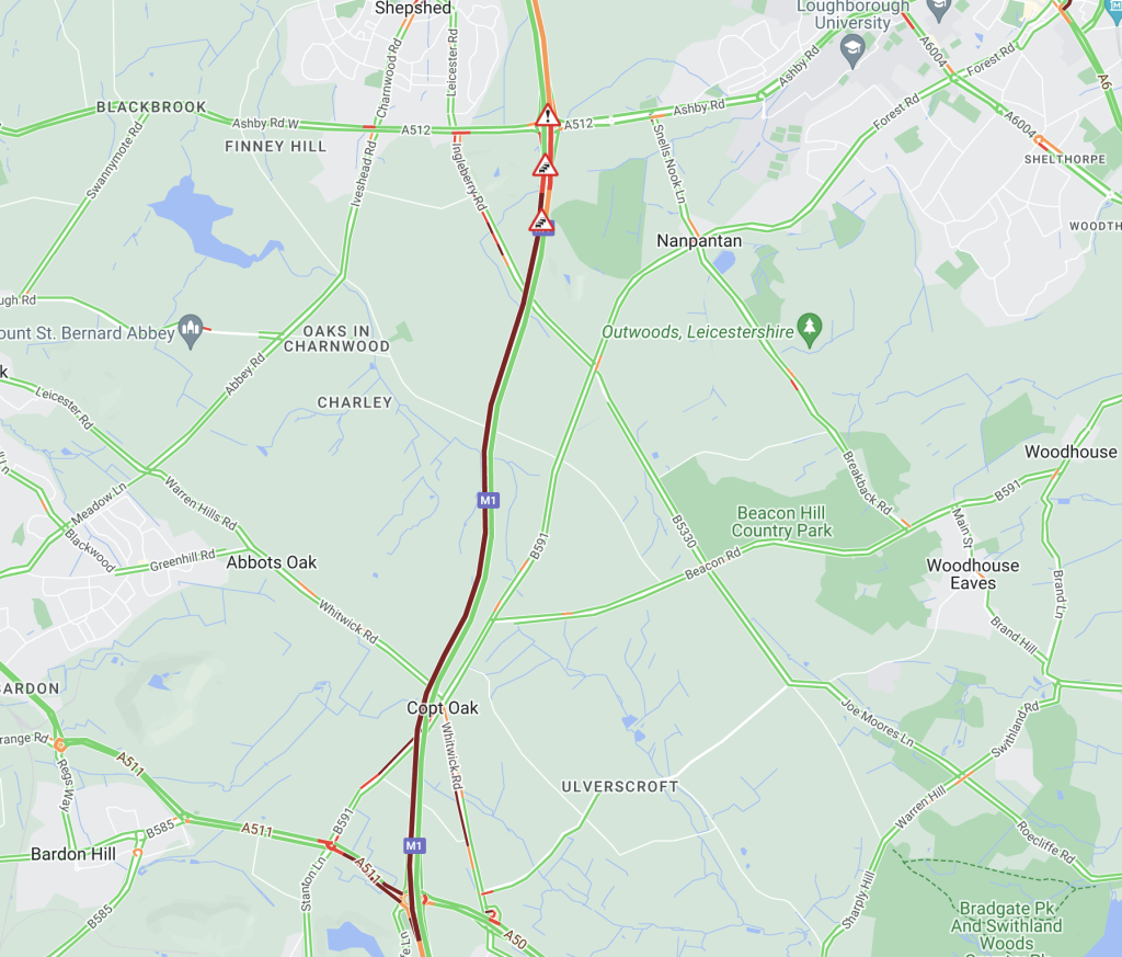 Live updates: M1 J23 northbound long delays after collision | West ...