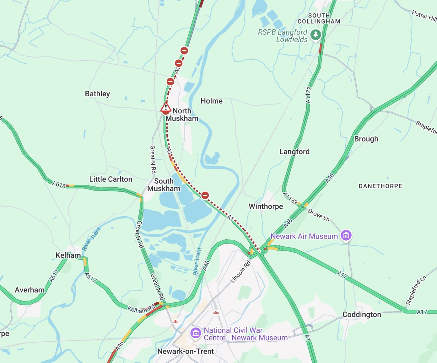 Live updates: A1 in Nottinghamshire southbound closed - serious ...