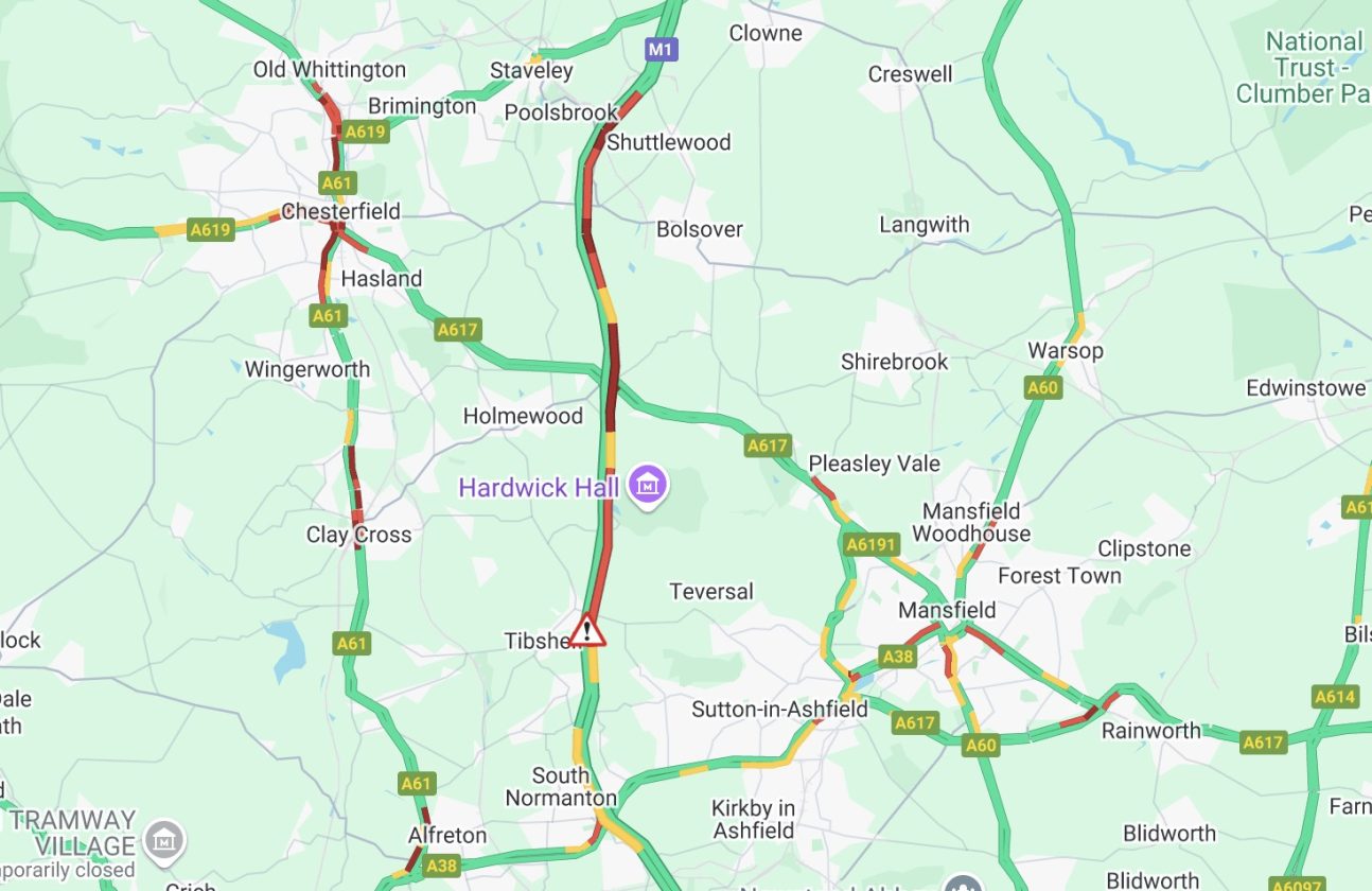 Live updates: M1 southbound J29 long delays - collision | West ...
