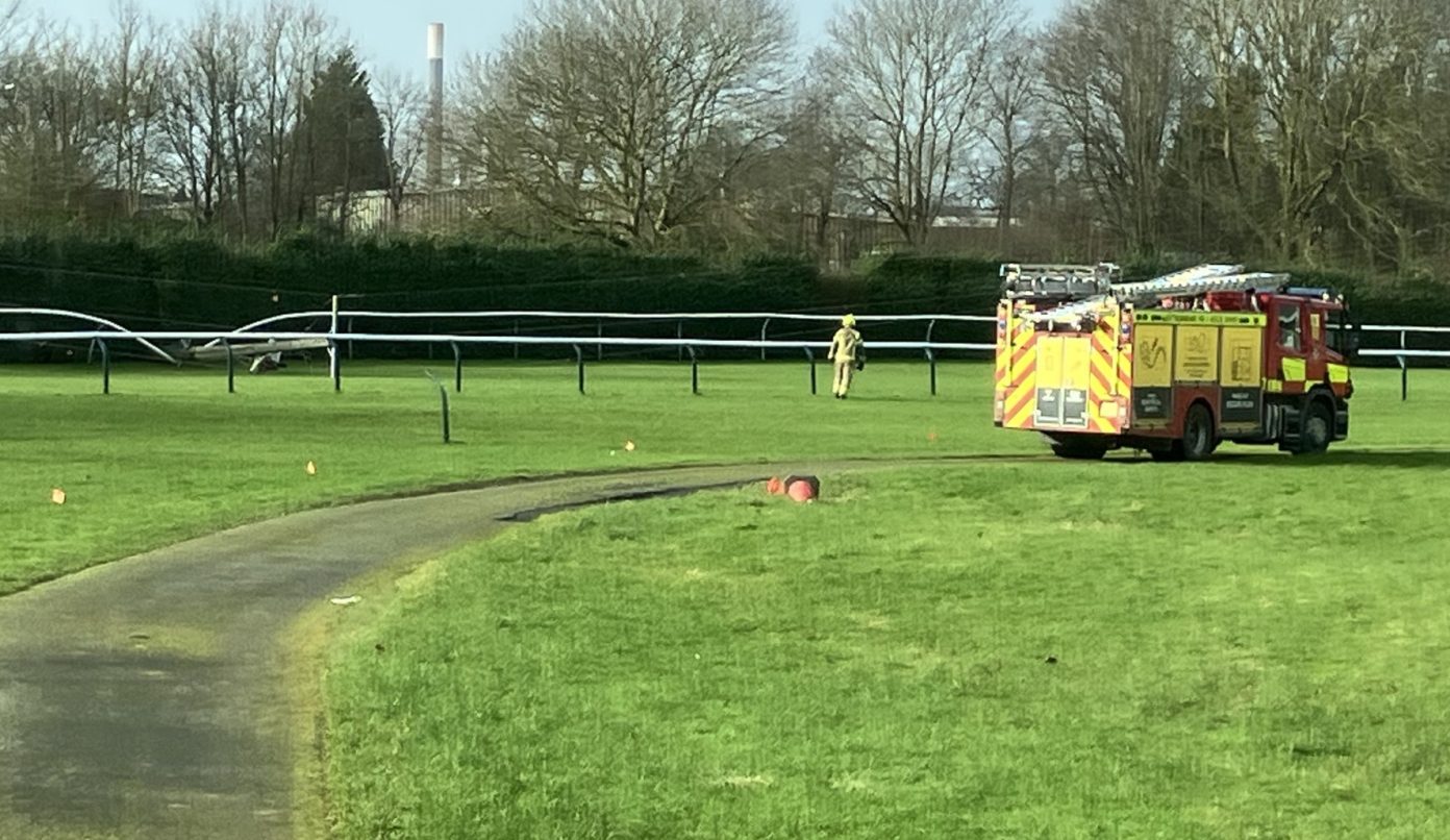 Fire crews attend fallen pylon near Nottingham Racecourse | West ...