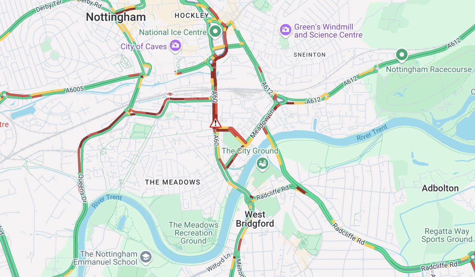 Updates: Delays on A60 London Road after collision in Nottingham | West ...