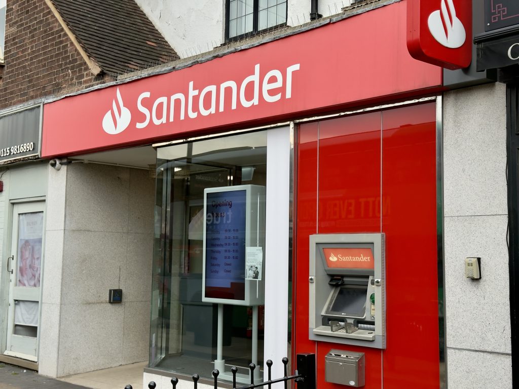 Santander West Bridgford to move to three days a week opening hours as ...