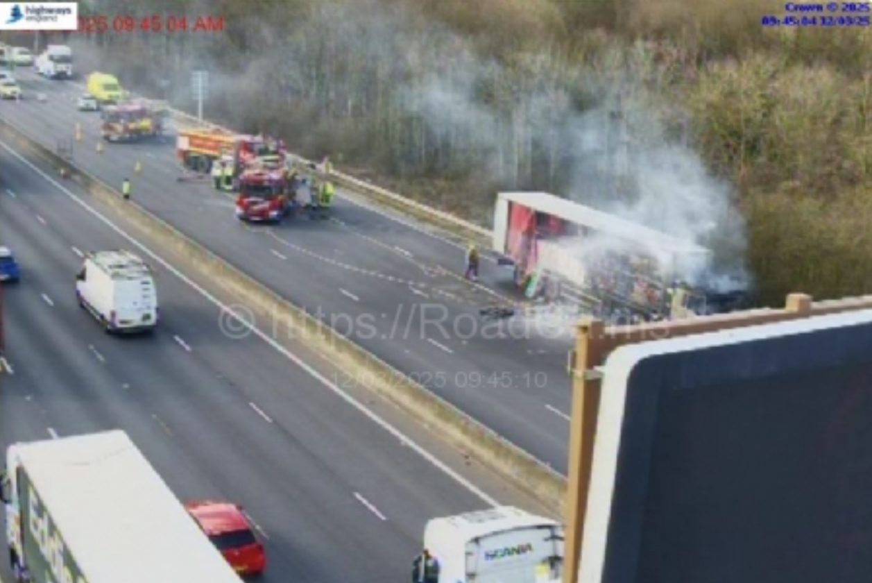 Live updates: M1 closed northbound J28 - lorry fire | West Bridgford Wire