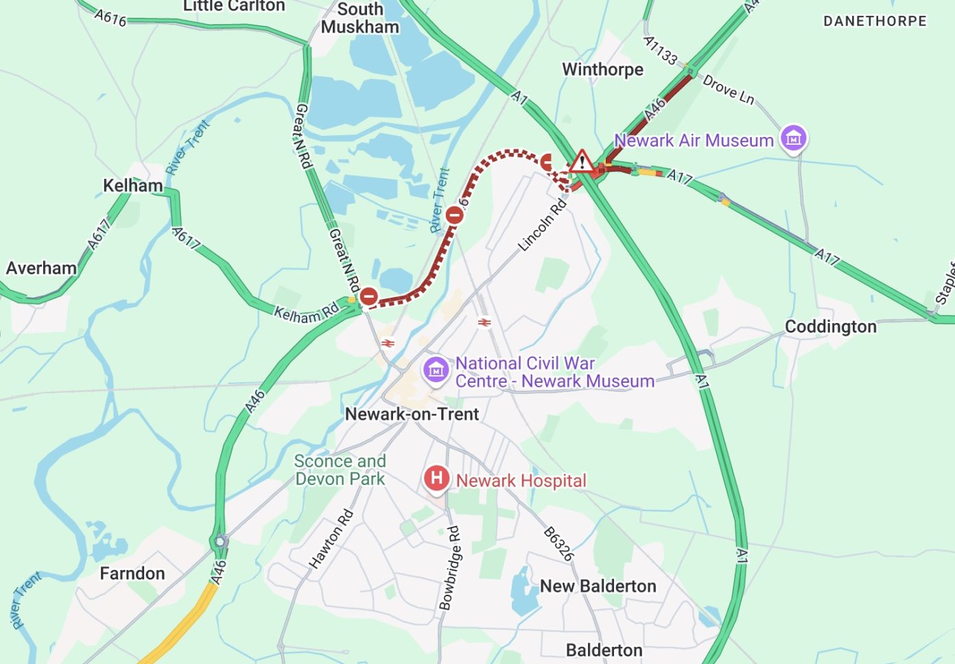 Live updates: A46 northbound closure for recovery - overturned lorry ...