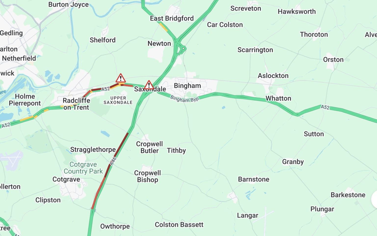 Live updates: A46 closed northbound Stragglethorpe - overturned vehicle ...