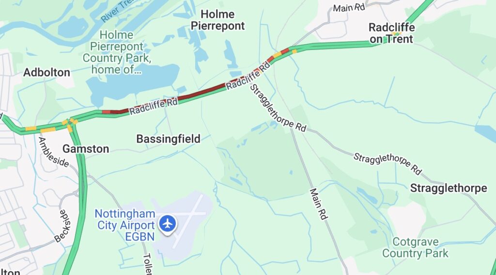 Updates - A52 Radcliffe Road CLOSED both ways after digger falls off ...