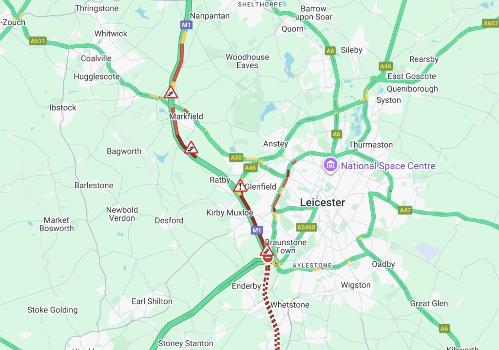 Updates: M1 J20 - 21 closed both ways collision and spillage | West ...