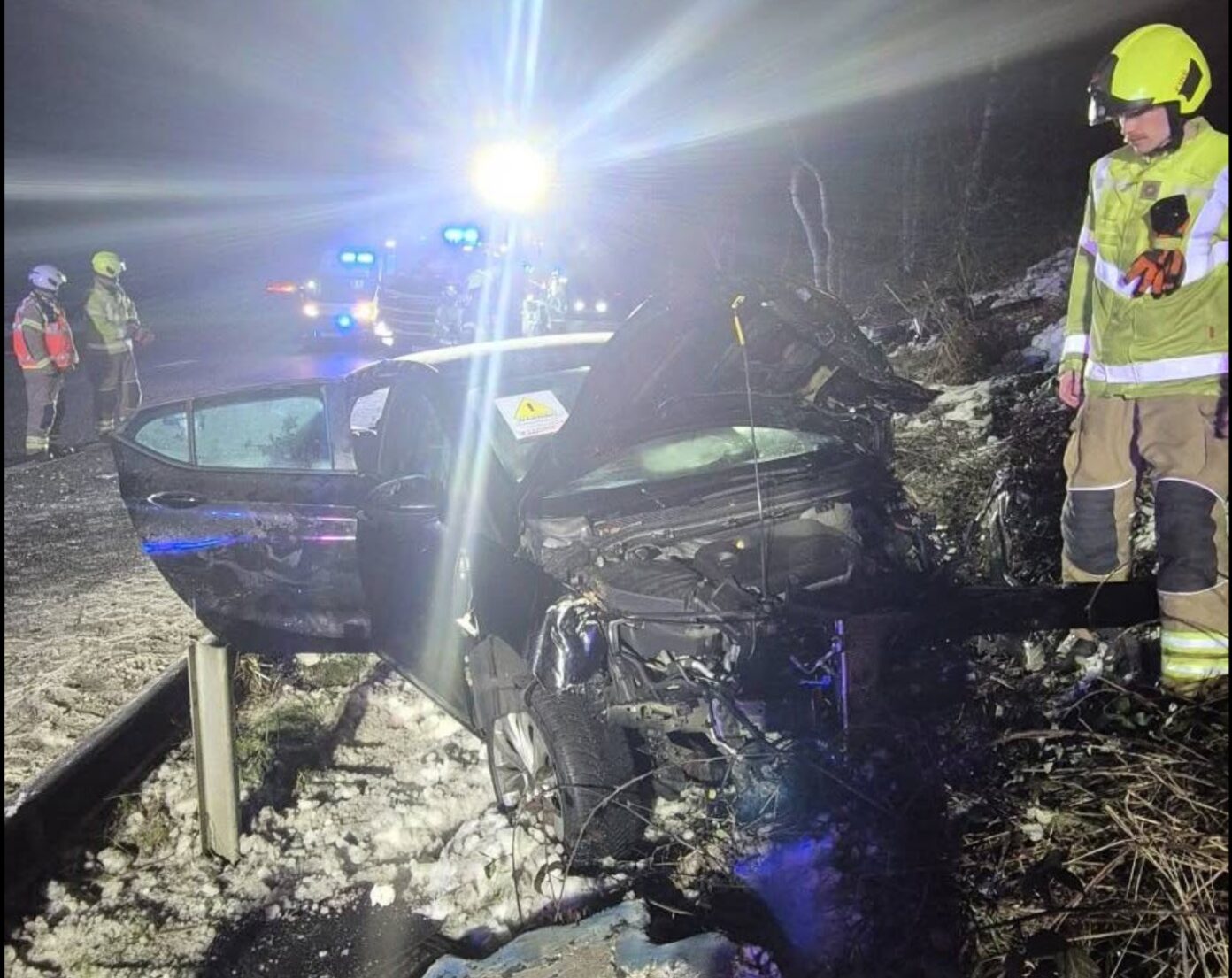 Fire service share images of M1 crash which left woman trapped | West ...