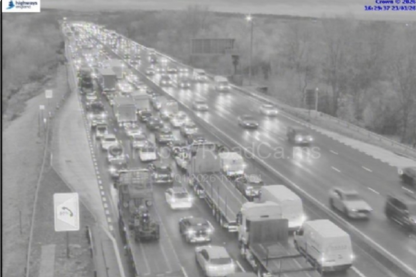 Updates: M1 severe delays northbound J24 - J25 obstruction on road ...