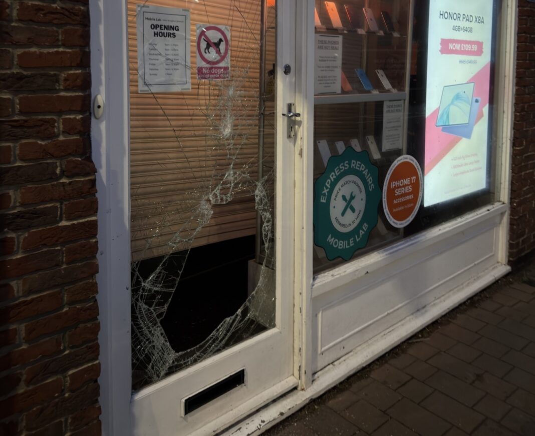 Door smashed in West Bridgford shop break-in | West Bridgford Wire