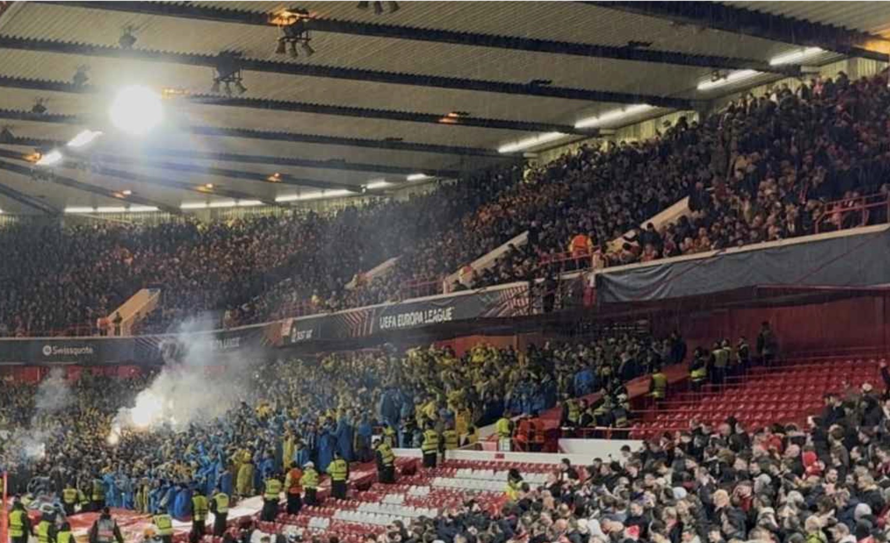 Arrest after flares thrown during Nottingham Forest v Fenerbahce match ...
