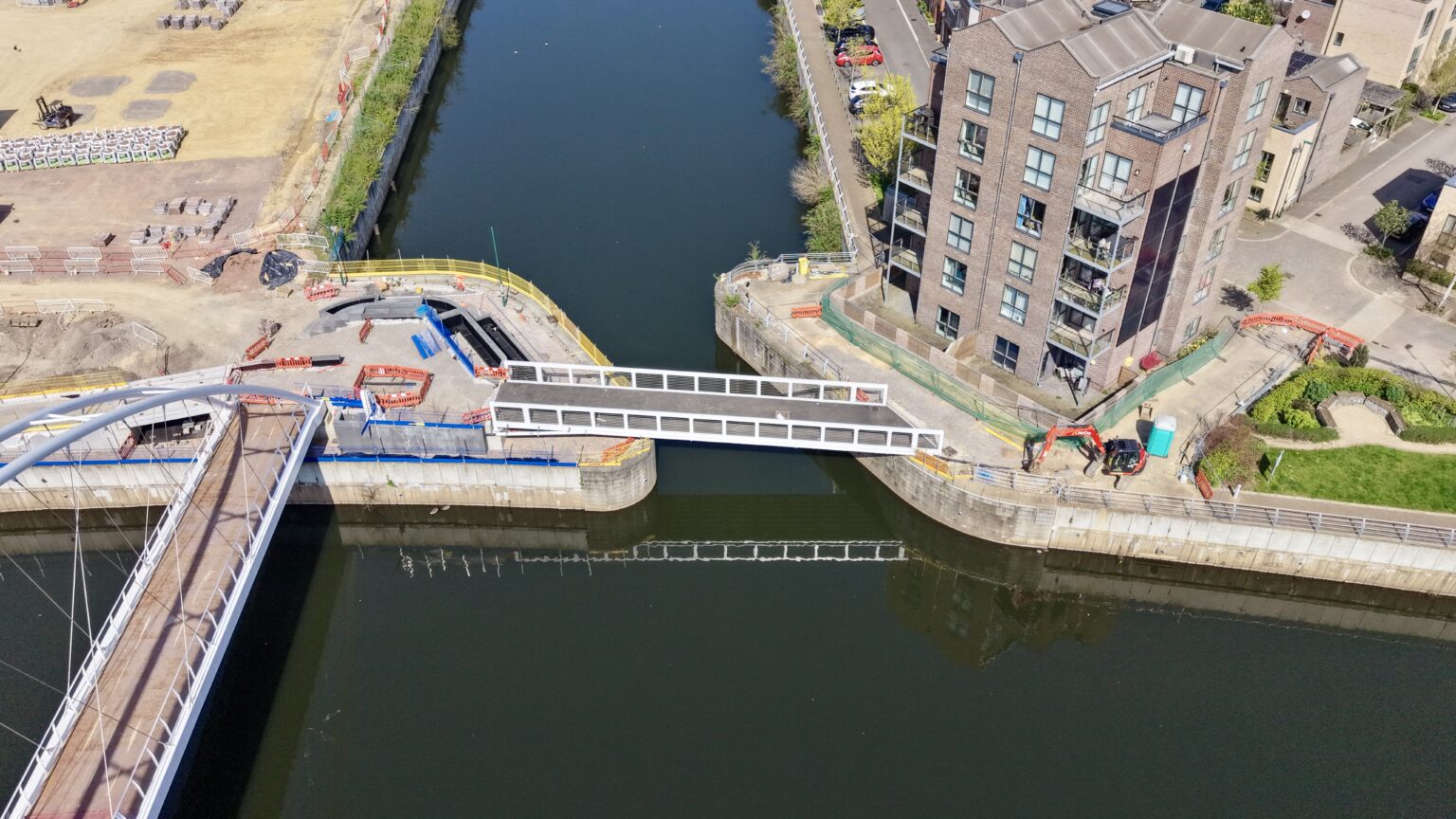 New drone images show Waterside Bridge nearing completion ahead of June ...