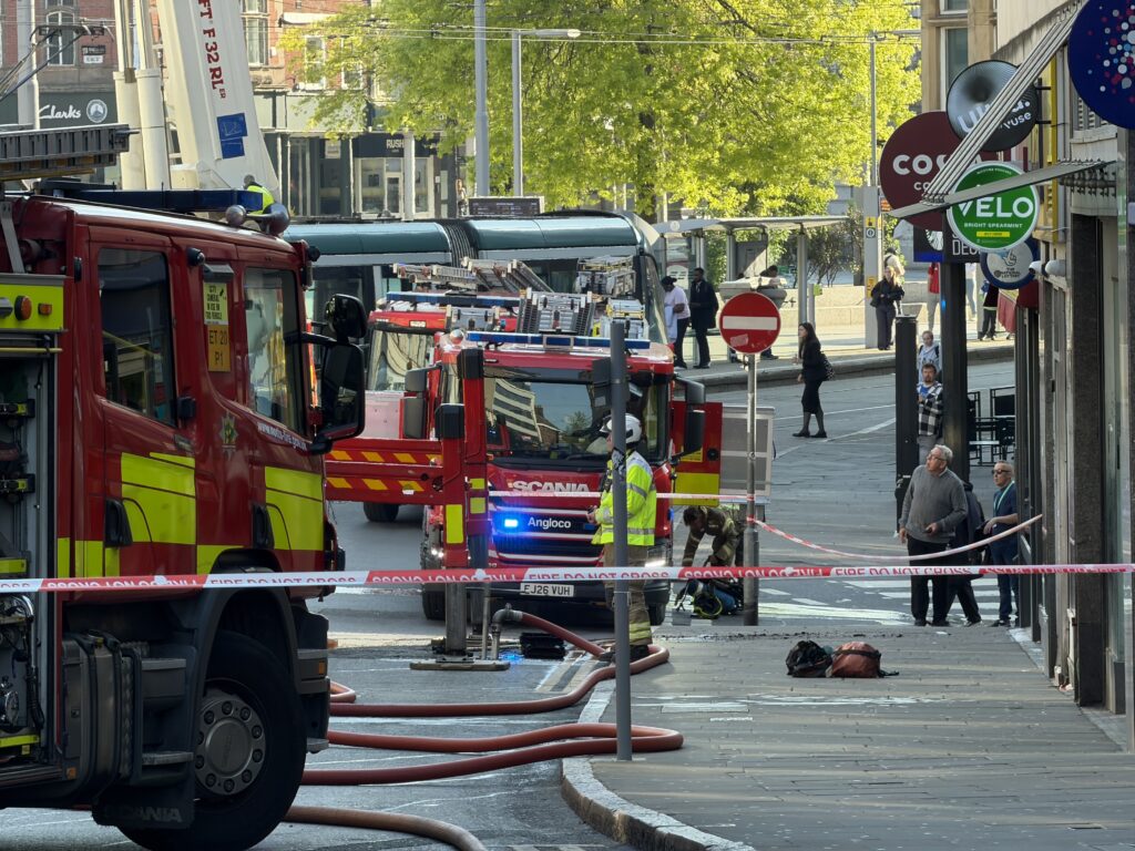 Updates: Multiple fire crews attend incident in Nottingham city centre ...