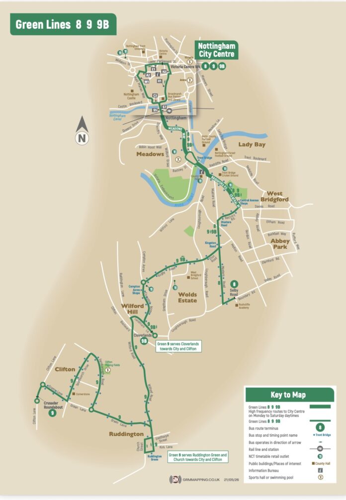How West Bridgford and Rushcliffe bus services change on 21 June - see ...